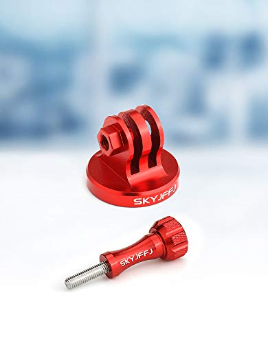 Aluminum-Tripod Adapter Attachment- Bolt -Adapter for Monopod Mount with Aluminum CNC Thumbscrew Compatible Action Camera gopro Hero 9 Tripod Mount DJI OSMO (RED)
