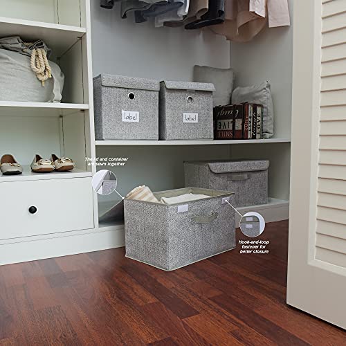 GRANNY SAYS Storage Bins with Lids, Fabric Storage Boxes, Closet Organizers and Storage for Clothes Large Storage Boxes for Organizing Wire Shelves Closet Bookshelf, Gray, 2-Pack