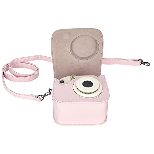 Phetium Protective Case Compatible with Instax Mini 7+ 7s 7c Instant Film Camera/Polaroid PIC-300, Premium Vegan Leather Bag Cover with Removable Strap (Blush Pink)