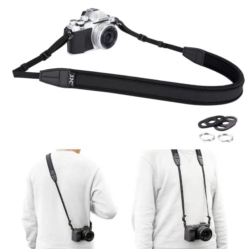 Soft Neoprene Camera Shoulder Neck Strap for Canon EOS R10 R7 M6 M50 Mark II Sony ZV-E1 ZV-E10 A7RV A6600 A6500 A6400 A6300 A6100 Fuji X-T4 X100V X-S10 Panasonic GX85 Olympus OM-5 OM-D E-M10 Mark III