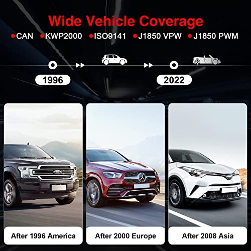 ELMCONFIG OBD2 Scanner, Car OBD2 Scanner Code Reader with 4 Shortcut Keys & Print Function Options, YA301 Upgraded Check Engine Diagnostic Tool for All OBDII Vehicles After 1996
