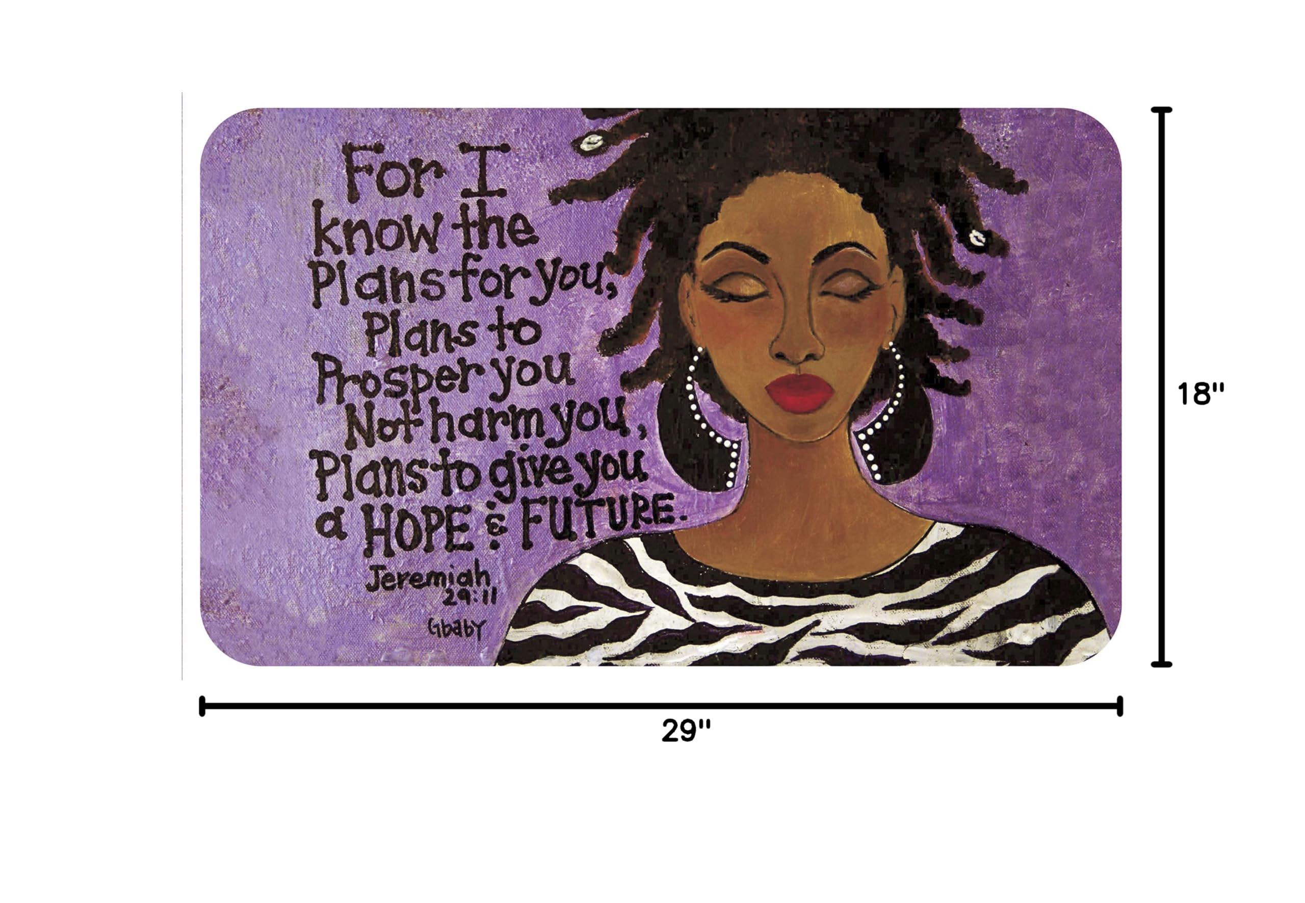 Shades of Color African American Interior Floor Mats, 29.5 x 17.7 Inches, I Know The Plans (IFM104)