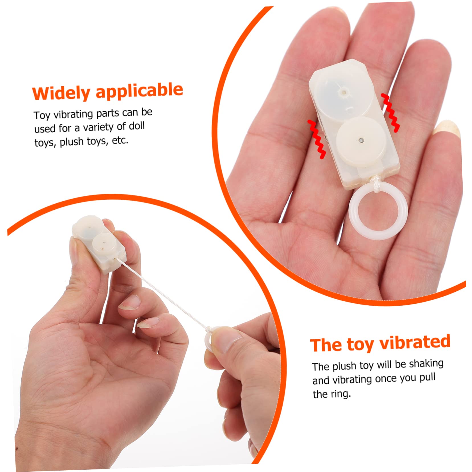 2pcs Plush Pulling Tail Ring Doll Making Built in Plush Plastic DIY Supplies Shake Drawstring Single Head Plastic
