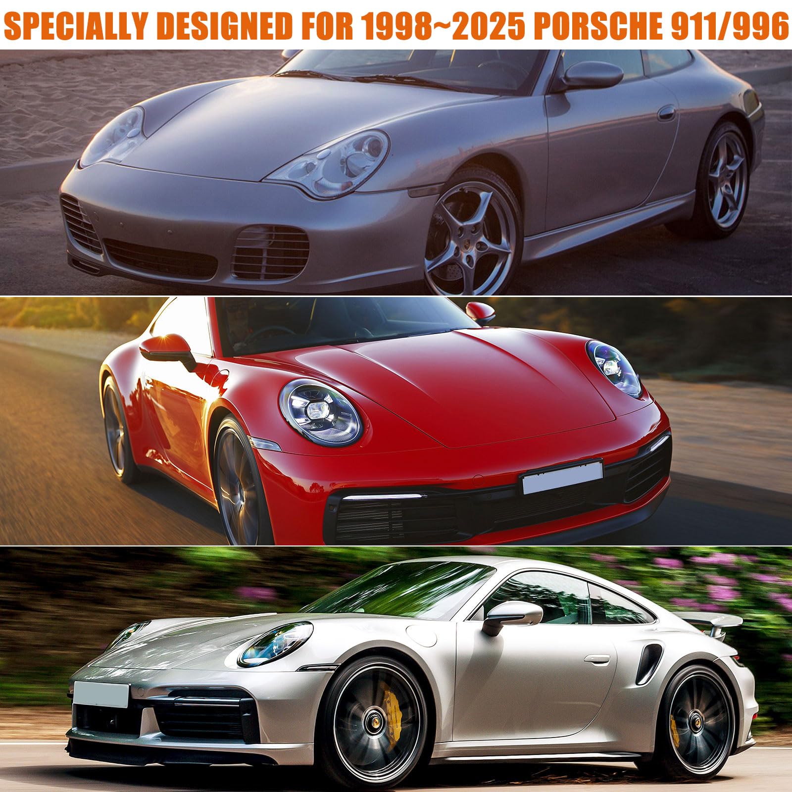 Indoor Car Cover Replace for 1998-2025 Porsche 911 (991/992/996/997 Series), Luxurious Soft Stretch Satin Indoor Car Cover for Dust-Proof, Underground Garage, Car Show