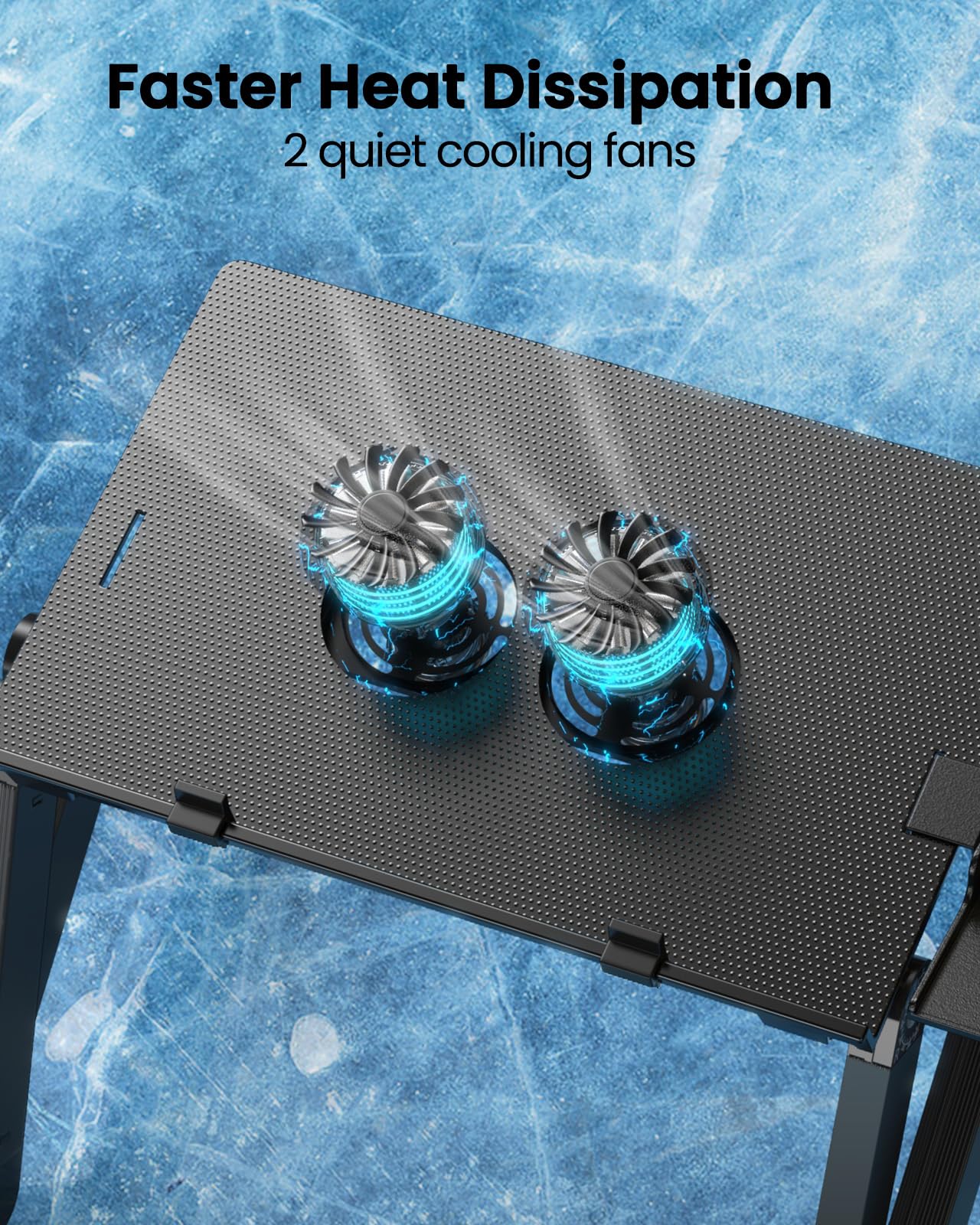 HUANUO Adjustable Laptop Stand, Laptop Desk for up to 15.6" Laptops, Portable Laptop Table Stand with 2 CPU Fans, Detachable Mouse Pad, Ergonomic Lap Desk for Laptop, TV Bed Tray, Standing Desk