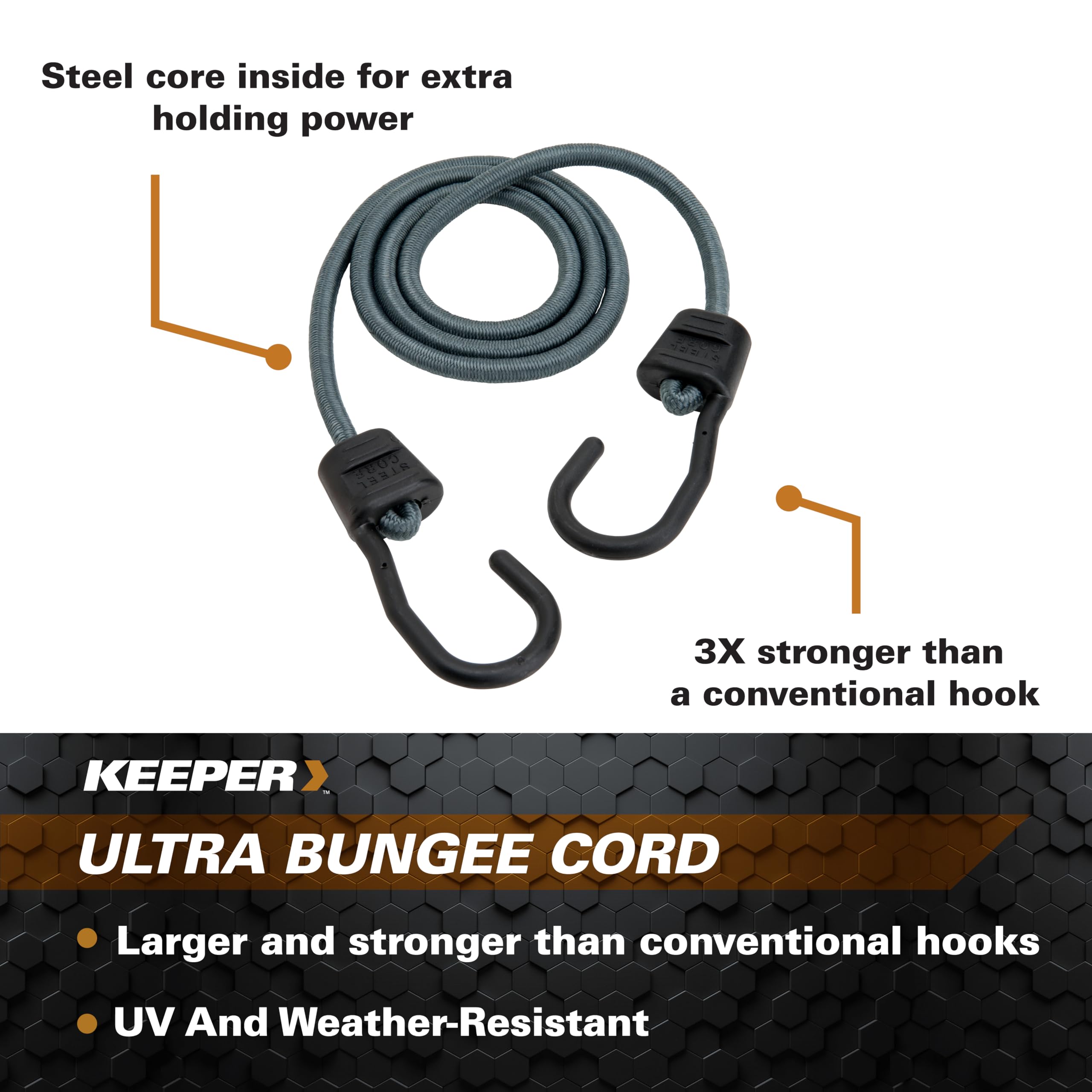 Keeper - 48” Ultra Bungee Cord - UV and Weather-Resistant