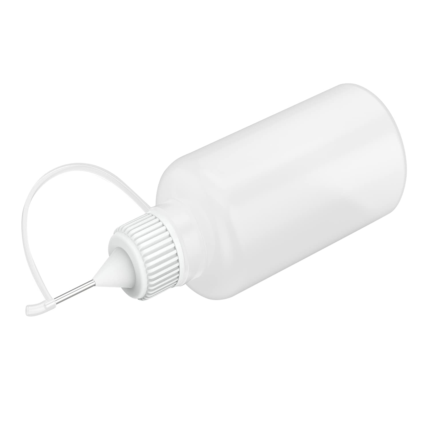 12 Pcs 1 Ounce Needle Tip Glue Bottle 30ml Plastic Dropper Bottles for Small Gluing Projects, Paper Quilling DIY Craft, Acrylic Painting, White Lid