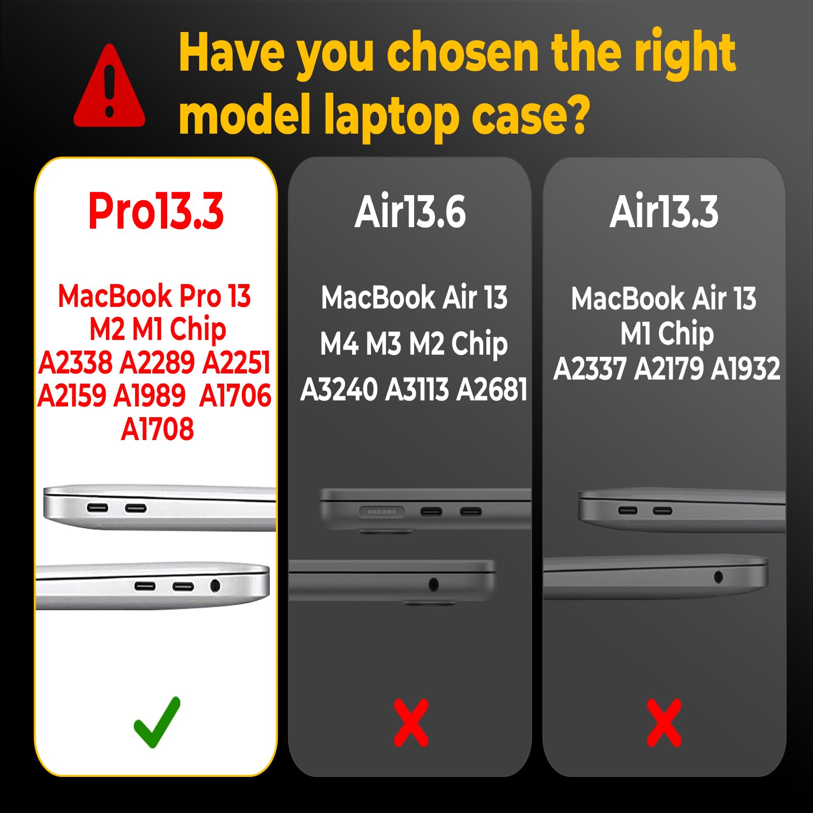 EooCoo Compatible with 2023 2022 M2 MacBook Pro 13 inch Case 2021-2016 Release M1 A2338 A2289 A2251 A2159 A1989 A1706 A1708 Protective Hard Case with Keyboard Cover, Screen Protector - Crystal Clear