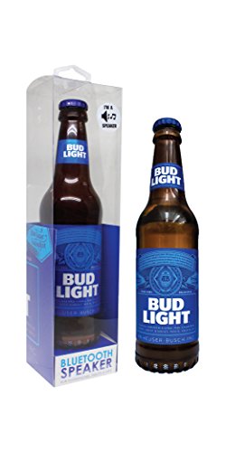 Bud Light Beer Bluetooth Bottle Speaker Portable Wireless Speaker with Rechargeable Battery Ideal for Indoor and Outdoor Activities Loud and Bass Audio Sound Easy to Carry Anywhere