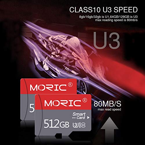 512GB Micro SD Card 512GB High Speed Memory Card Class 10 for Smartphone/Camera/Tablet/Home Monitor, Dash Cam and Drone