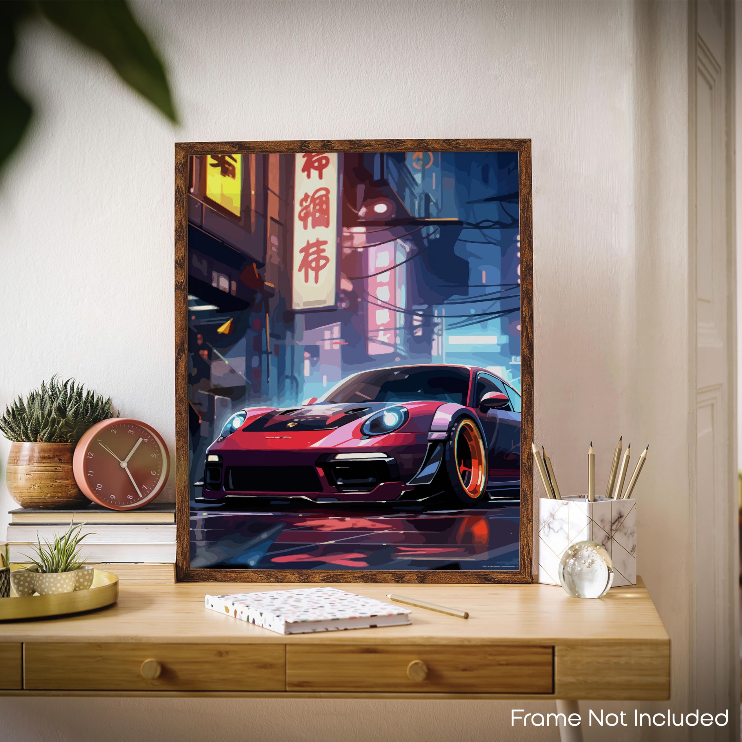 Inspirational Wall Art Co. - Racing | 2023 Porsche 911 - Car Posters for Boys Room - Car Wall Decor - Car Room Decor - Car Posters for Men | 11x14 Inches Unframed