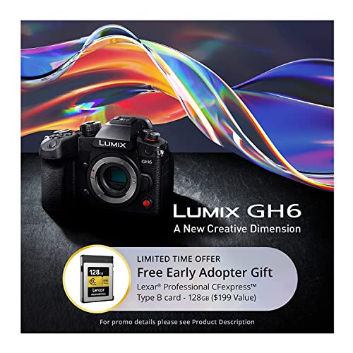 Panasonic LUMIX GH6 25.2MP Mirrorless Camera Body with Dual Image Stabilizer (Renewed)