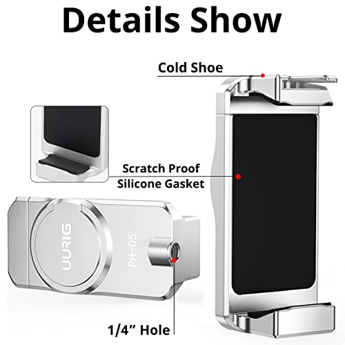 HAFOKO OM6 Metal Magnetic Phone Holder with Cold Shoe for Microphone Smartphone Tripod Mount Compatible for DJI OM 6 /OM 5/OM 4 Smartphone Handheld Gimbal Stabilizer Accessories
