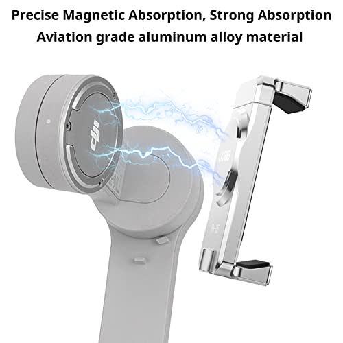 HAFOKO OM6 Metal Magnetic Phone Holder with Cold Shoe for Microphone Smartphone Tripod Mount Compatible for DJI OM 6 /OM 5/OM 4 Smartphone Handheld Gimbal Stabilizer Accessories