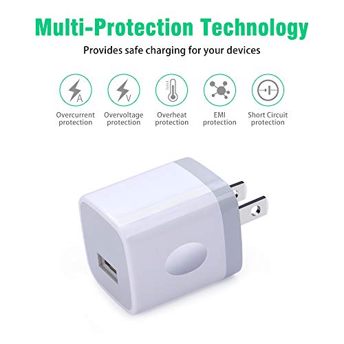 One Port Wall Charger,2 Pack Ehoho 1A Single Port USB Charging Block Cube Compatible Samsung Galaxy A54 A14 S23 S22 S21 FE A13 A53,iPhone 14 13 12 11 XR XS Max 8/7/6S Plus SE/5S,LG, HTC,Sony,Motorola