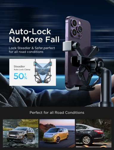 AINOPE Cup Holder Phone Mount Gravity Cup Phone Holder for Car Auto Lock Cupholder Phone Holder for Car Cell Phone Holder Car Cup Holder Compatible with iPhone Samsung Phones