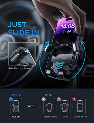 AINOPE Cup Holder Phone Mount Gravity Cup Phone Holder for Car Auto Lock Cupholder Phone Holder for Car Cell Phone Holder Car Cup Holder Compatible with iPhone Samsung Phones
