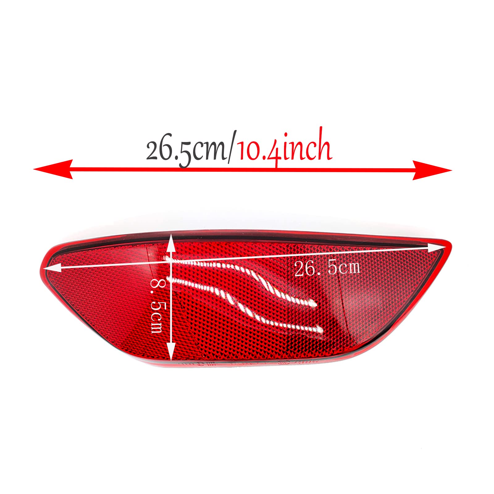 Trimla Rear Reflector for 11-14 Porsche Cayenne 92A 958 Fit Basic Turbo GTS Sport S 3.0L 3.6L 4.8L 2011 2012 2013 2014 bumper Left Right Driver Side 95863110500 95863110600 (Left)