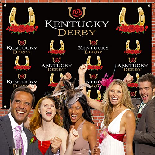 Rainlemon Kentucky Derby Photo Booth Backdrop Churchill Downs Run for The Roses Party Photography Background Decoration (7ft*5ft)