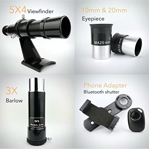 AstroLite 70AZ Refractor Telescope Travel Bag Bundle β 20x-120x Magnification - 70mm Aperture 400mm Focal Length Telescope β Bonus Smartphone Adapter - Manual Alt-AZ Telescope for Beginners