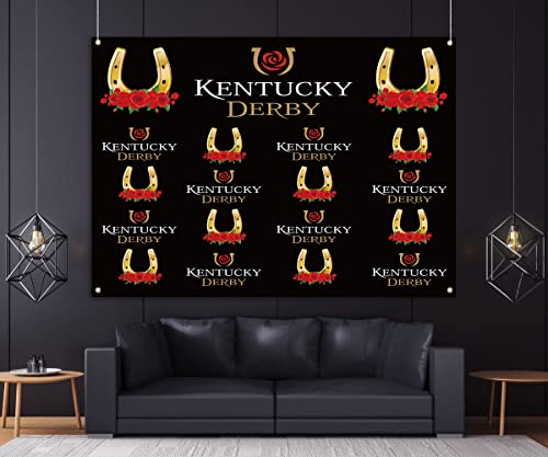 Rainlemon Kentucky Derby Photo Booth Backdrop Churchill Downs Run for The Roses Party Photography Background Decoration (7ft*5ft)