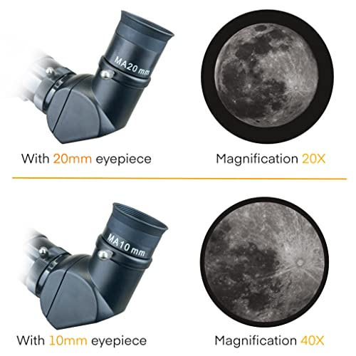 AstroLite 70AZ Refractor Telescope Travel Bag Bundle β 20x-120x Magnification - 70mm Aperture 400mm Focal Length Telescope β Bonus Smartphone Adapter - Manual Alt-AZ Telescope for Beginners