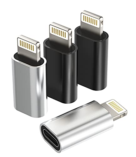4Pack,Compatible with Lightning Male to USB C Female Adapter type c power charger plug charging cable connector Compatible for iPhone for apple 12 11Pro Max mini X/XR/XS/SE/8/7/6Plus for Ipad Air cord