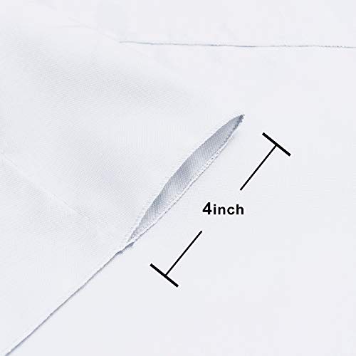 Hiasan White Backdrop Curtains for Parties, Polyester Photography Backdrop Drapes for Family Gatherings, Wedding Decorations, 5ftx8ft, Set of 2 Panels