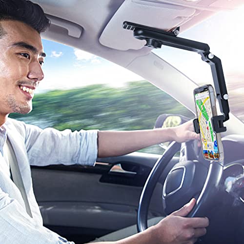 XEFINAL Cell Phone Holder for Car,Mount Clip for Car Cellphone,360° Rearview Phone Holder for Car Sun Visor,Perfectly for iPhone pro, 13/12pro,XR,XS,Pro,Samsumg,Andriod, Car Accessories