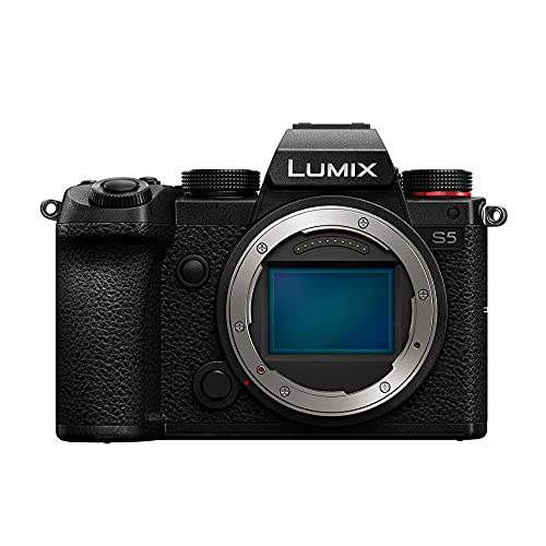 Panasonic LUMIX S5 4K Mirrorless Full-Frame L-Mount Camera (Body Only) Bundle with Camera Bag, Rechargeable Batteries with Dual Charger and 128GB Memory Card (2-Pack) (5 Items)