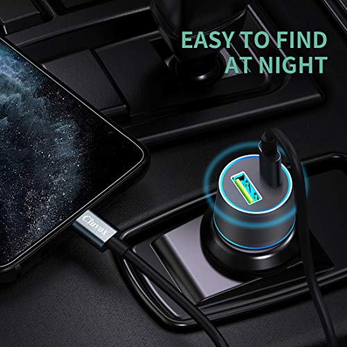 Dual USB Car Charger Adapter, Cluvox 20W Fast Charge Car Charger Compatible for iPhone 14/13/12/11 Pro/MAX/XS/XR/8/SE 2020/iPad 8th/Pro/Air 4/Mini, Google Pixel 5/4 XL, Samsung Cigarette USB Charger