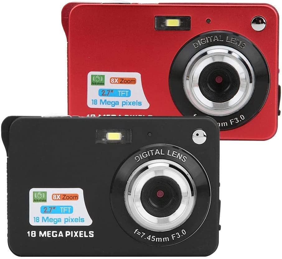 Digital Cameras for Photography Portable Camera, 8X Zoom Digital Camera, with 2.7 Inch TFT LCD Screen and Built-in Microphone, 1280x720 High Definition Video Camera, Auto Focus, Support SD (Color : A