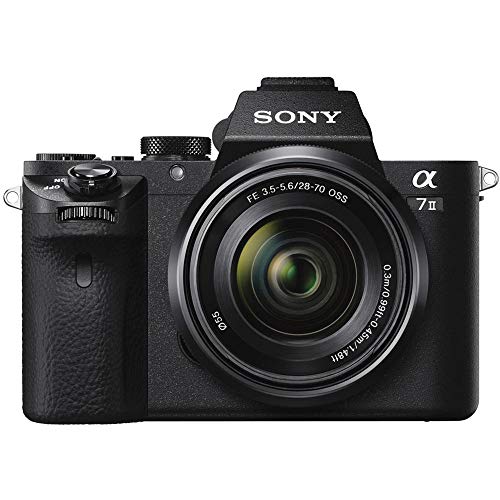 Sony Alpha a7II Mirrorless Digital Camera with 28-70mm OSS Lens Bundle with 60-Inch Tripod, Camera Bag, 64GB SD Card, Card Case and Reader, Battery and Dual Charger, and Lens Cap Keeper (8 Items)