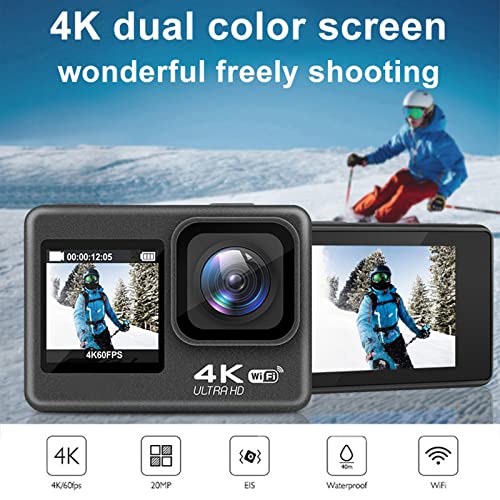 Waterproof Digital Camera for Photography WIFI Video 4K 24MP Vlogging Camera for YouTube 2 Inch LCD Screen 1080P 60FPS 170° Wide Angle16X Digital Zoom Anti-shake Video Camera with Remote Control