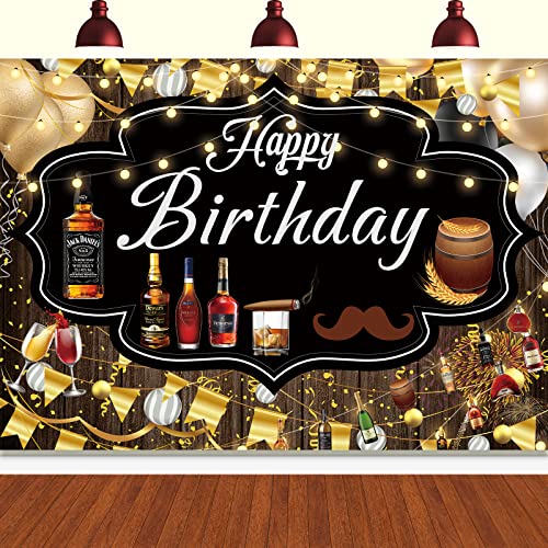 Whiskey Backdrop,7x5FT Whiskey Background Whiskey Banner Whiskey Party Supplies Whiskey Birthday Party Decorations for Men