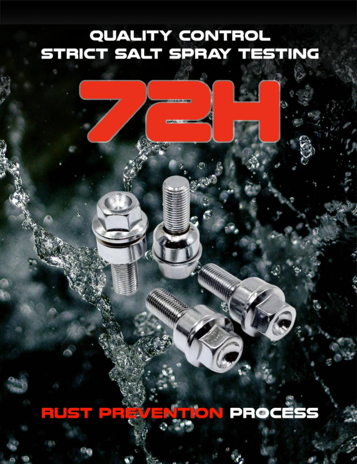 Set of 20 Veritek 14x1.5mm 29mm Thread Chrome Ball R14 Radius Seat Lug Bolts for Porsche Factory Wheels