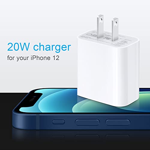 iPhone Fast Charging Block with Charging Cord,[Apple MFi Certified] 20W PD Fast Charger & 6FT USB C to Lightning Cable Compatible with iPhone13/14/14 plus/12/pro/pro max/11/Air pods pro/iPad air