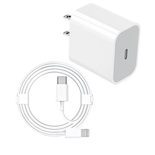 iPhone Fast Charger, USB C Fast Charger 20W PD Fast Adapter Type C Power Wall Charger with Cable Compatible iPhone 14/14 Pro Max/13/13Pro/12/12 Mini/12 Pro/12 Pro Max/11/11 Pro Max/Xs Max/XR/X,iPad