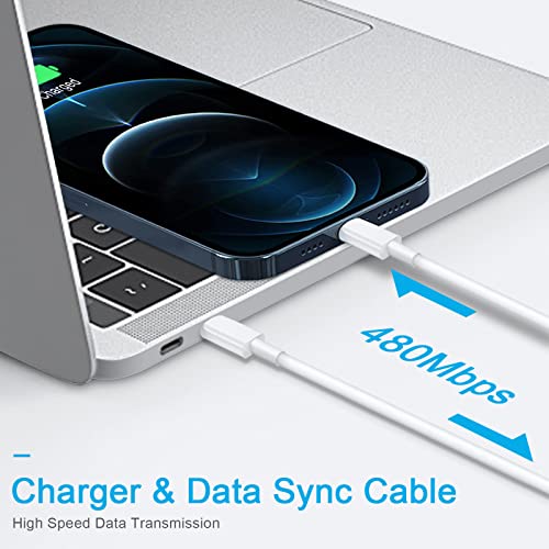 iPhone Fast Charging Block with Charging Cord,[Apple MFi Certified] 20W PD Fast Charger & 6FT USB C to Lightning Cable Compatible with iPhone13/14/14 plus/12/pro/pro max/11/Air pods pro/iPad air