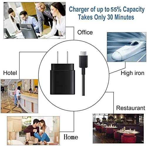 Samsung USB-C Super Fast Charging Wall Charger-25W PD Charger Adapter with Type-C Cable(5ft) for Samsung Galaxy S22/S22 Ultra/S22+/S21/S21+/S21 Ultra/S20/S20+/S20 Ultra/Note 20/Note 20 Ultra/Note 10+