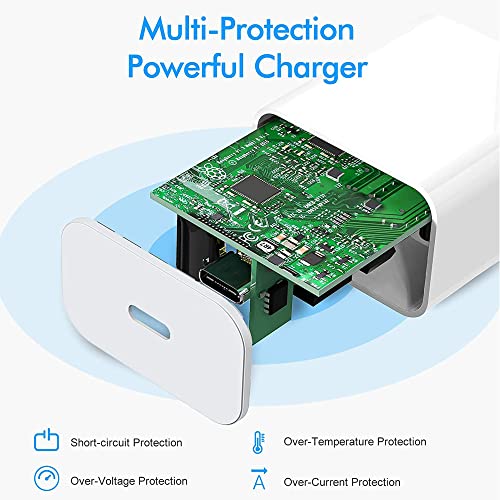 iPhone Fast Charger, USB C Fast Charger 20W PD Fast Adapter Type C Power Wall Charger with Cable Compatible iPhone 14/14 Pro Max/13/13Pro/12/12 Mini/12 Pro/12 Pro Max/11/11 Pro Max/Xs Max/XR/X,iPad
