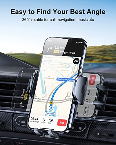 Rorhxia Car Vent Phone Mount, [Wing Support, Doesn't Slip&Drop, Enjoy Safe Driving] Cell Phone Holder for Car Compatible with iPhone 14, 13, 12 Pro Max, Samsung Galaxy S23 S22, and All Phones