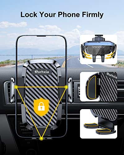Rorhxia Car Vent Phone Mount, [Wing Support, Doesn't Slip&Drop, Enjoy Safe Driving] Cell Phone Holder for Car Compatible with iPhone 14, 13, 12 Pro Max, Samsung Galaxy S23 S22, and All Phones