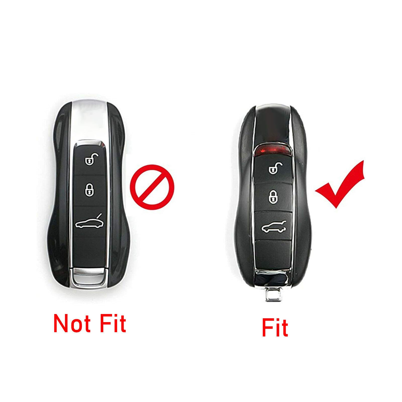 Xotic Tech White Smart Remote Key Fob Protector Cover Shell Case Holder Compatible with Porsche Boxster Cayenne Panamera Cayman Macan Carrera 911 991 918 Spyder(Fits 3 Button)