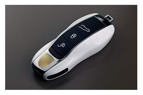 Xotic Tech White Smart Remote Key Fob Protector Cover Shell Case Holder Compatible with Porsche Boxster Cayenne Panamera Cayman Macan Carrera 911 991 918 Spyder(Fits 3 Button)