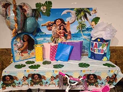 Moana Maui Backdrop Girl Birthday Party Background Cake Table Dress-up Banner Supplies Photobooth Props (7X5FT)