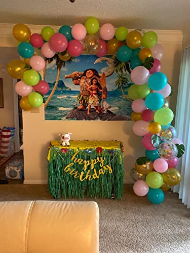 Moana Maui Backdrop Girl Birthday Party Background Cake Table Dress-up Banner Supplies Photobooth Props (7X5FT)