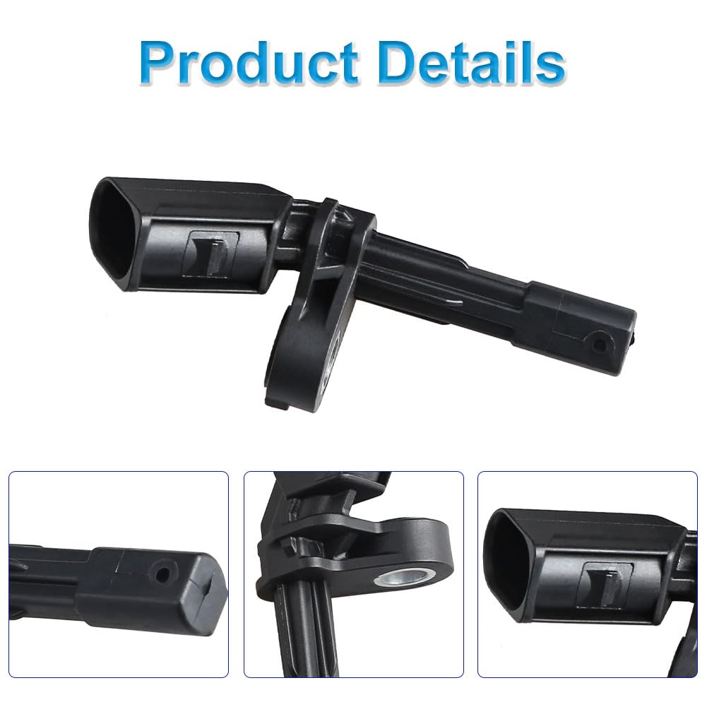 WMPHE 2 Pcs Rear ABS Wheel Speed Sensor Compatible with Audi TT, VW Amarok Beetle Bora CC Golf GTI Jetta Passat Rabbit, Seat Leon, Porsche Carrera GT, Replacement for 1K0927807, 1K0927808