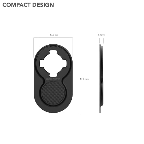 Rokform – Universal Adapter with Twist Lock, Magnetic Phone Mount, Adapter Mounts to Almost Any Smartphone, Phone Case, Tablet, or Flat Surface with 3M VHB Adhesive (Black)