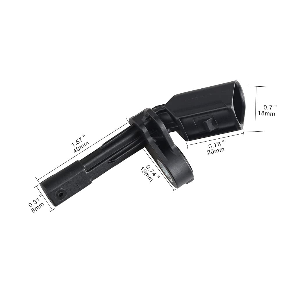 WMPHE 2 Pcs Rear ABS Wheel Speed Sensor Compatible with Audi TT, VW Amarok Beetle Bora CC Golf GTI Jetta Passat Rabbit, Seat Leon, Porsche Carrera GT, Replacement for 1K0927807, 1K0927808